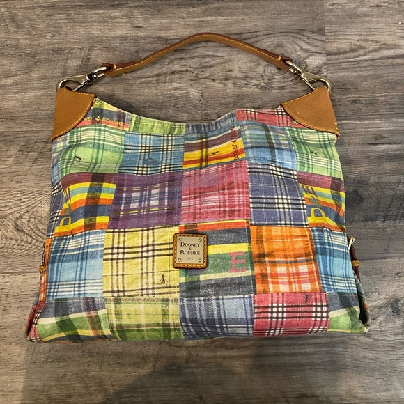 Dooney & Bourke | Bags | Dooney And Bourke Multi Color Plaid Canvas And ...